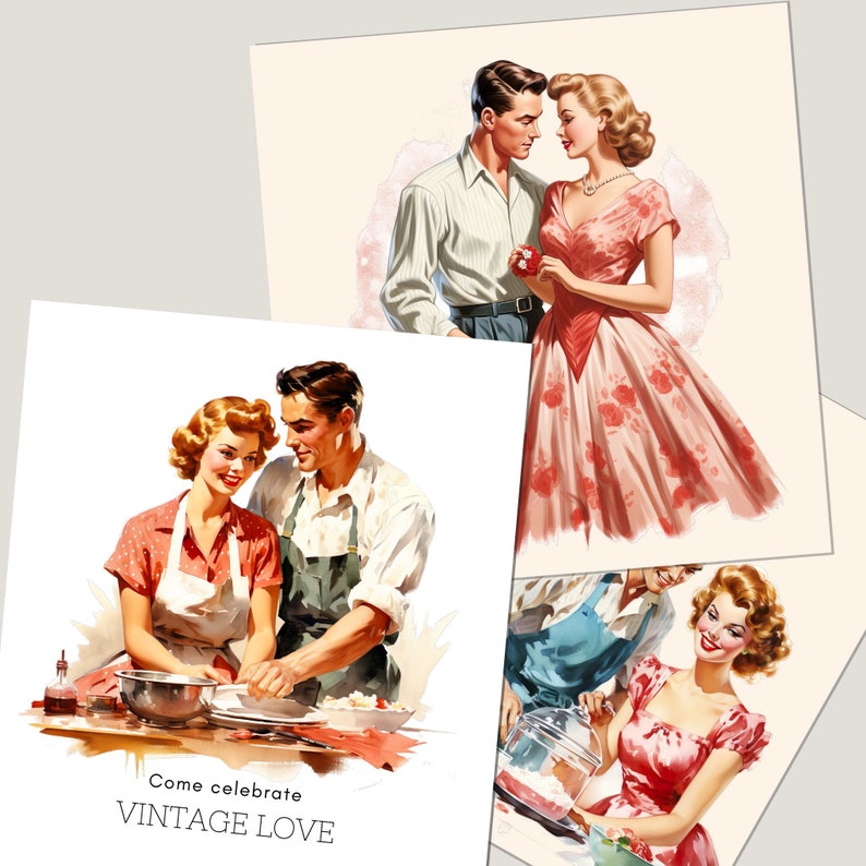 Loving Couple Retro Valentine PNG Vintage Lovers Old Love Graphics ...