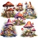Fairy House Clipart Mushroom Garden Houses Watercolor Graphics PNG ...