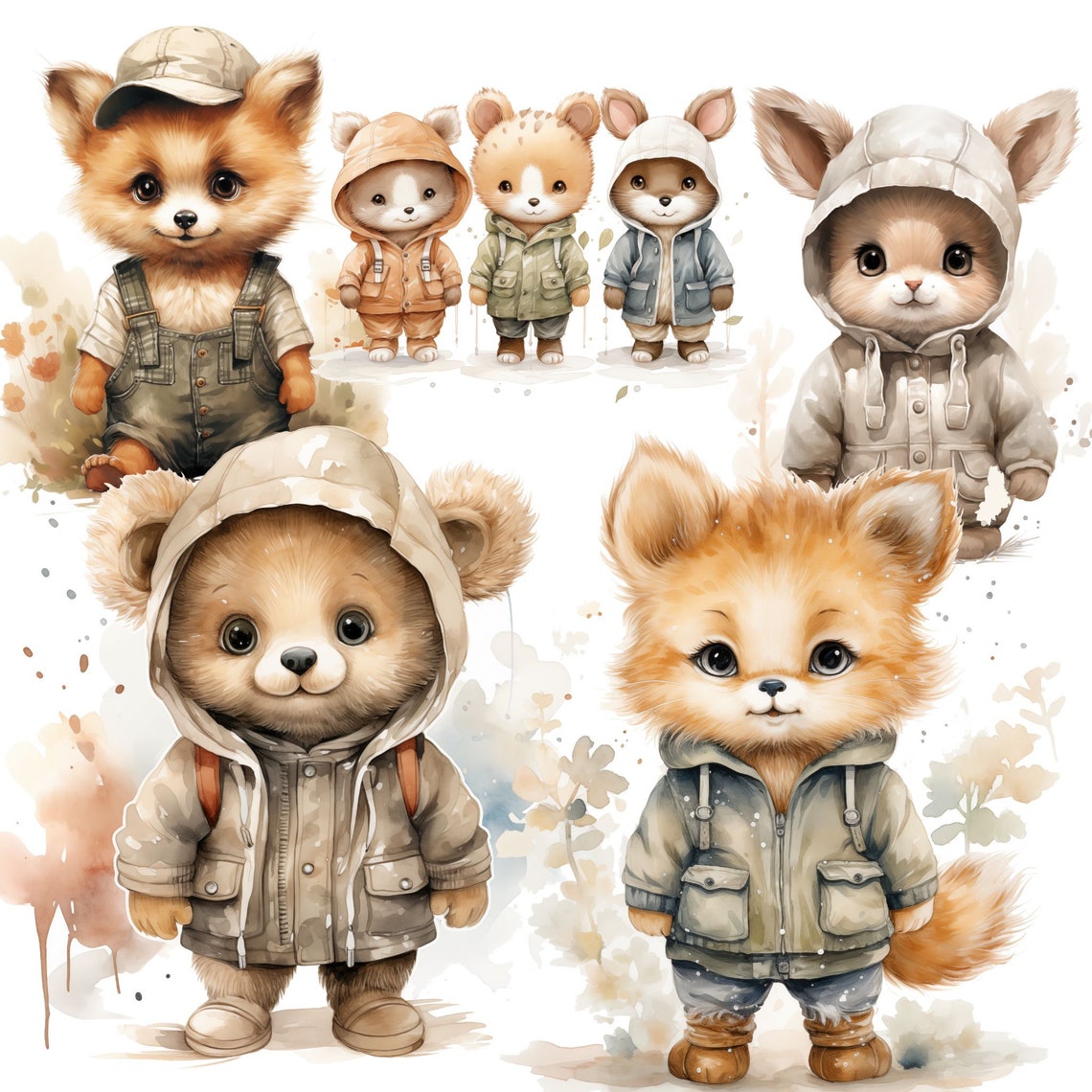 Clothed Baby Animal Clipart Animated Animal With Clothes Cute Clothed ...