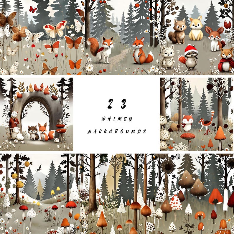 Christmas Woodland Animals Clipart Bundle: Watercolor Forest Creatures ...