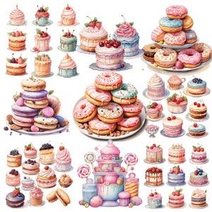 Pastel Candy Clipart, Watercolor Sweets Clipart, Digital Download ...