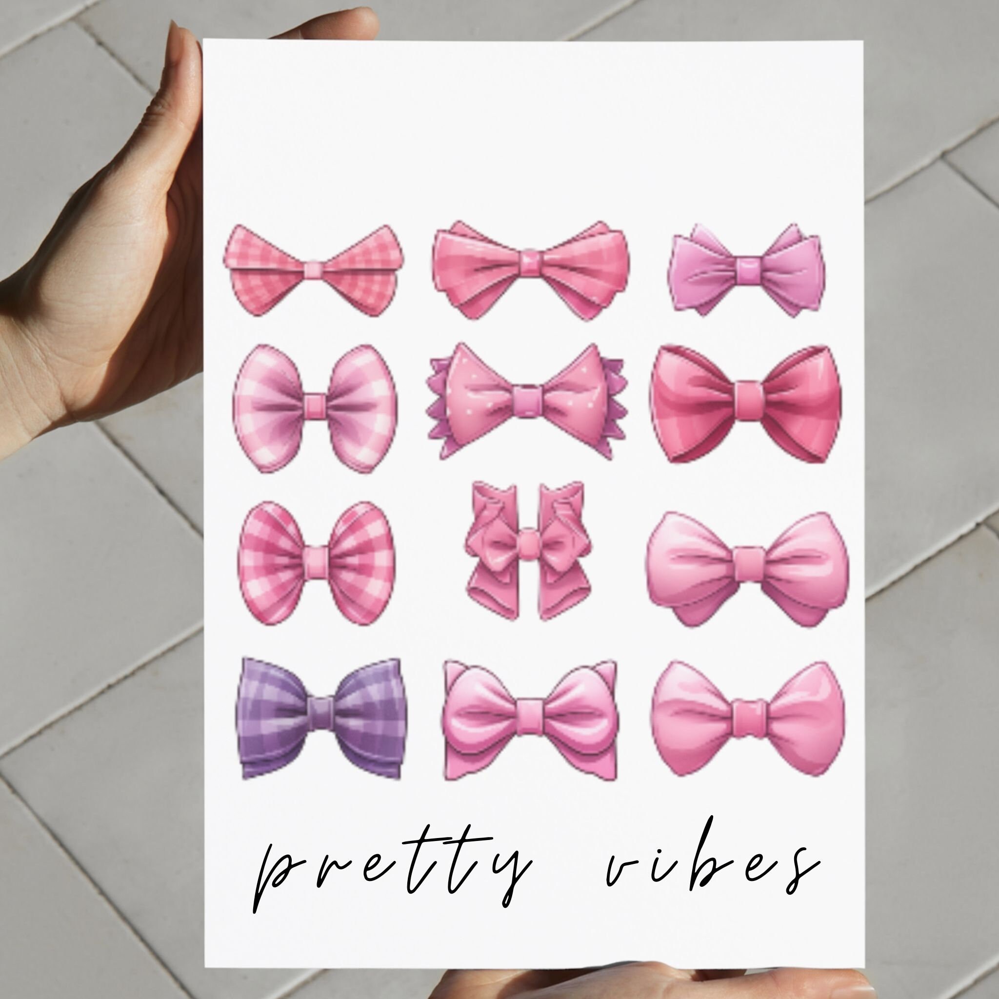 Pastel Pink Bows PNG, Coquette Home Decor, Preppy Bow Collage, Girly ...
