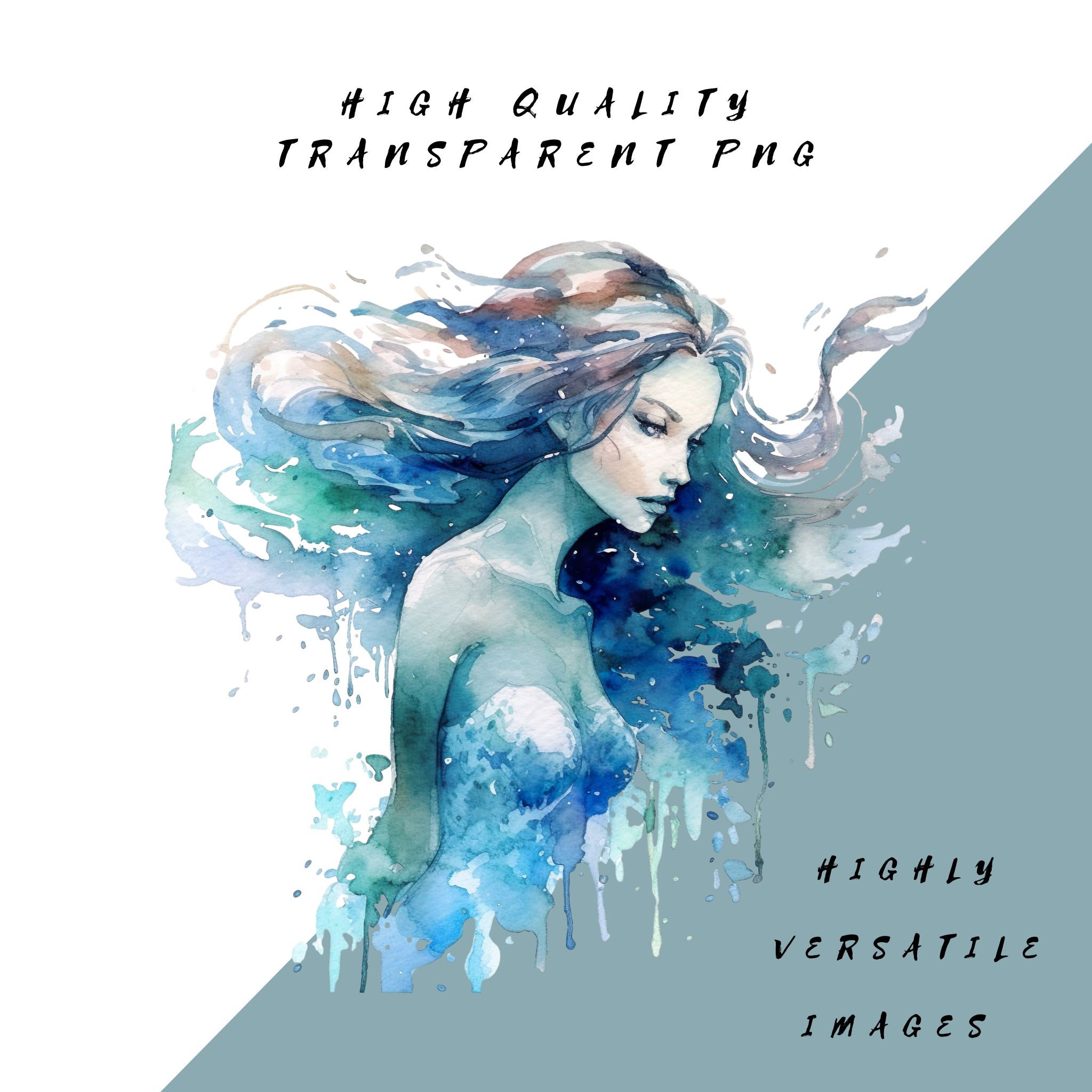 Dark Mermaid PNG Clipart - Creepy Sea Witch Art - Pastel Goth Digital ...