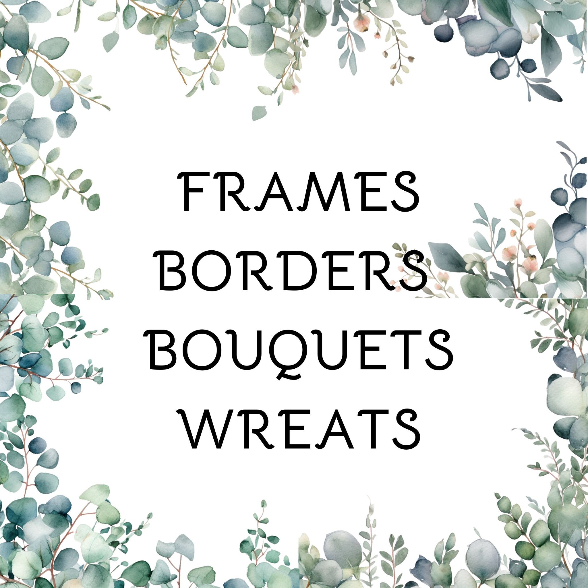 Eucalyptus Watercolor Clipart Bundle Baby Blue Watercolor Seeded ...