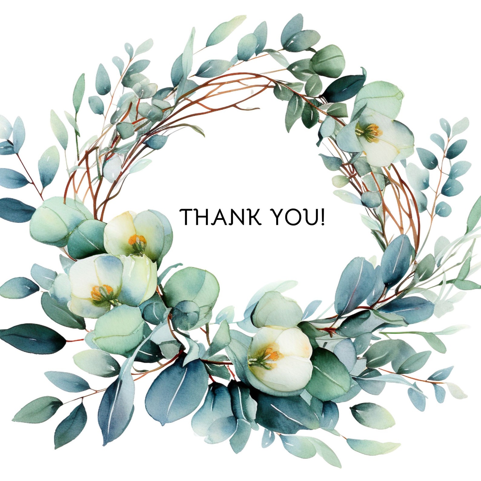 Watercolor Eucalyptus Clipart Bundle Baby Blue Watercolor Seeded ...