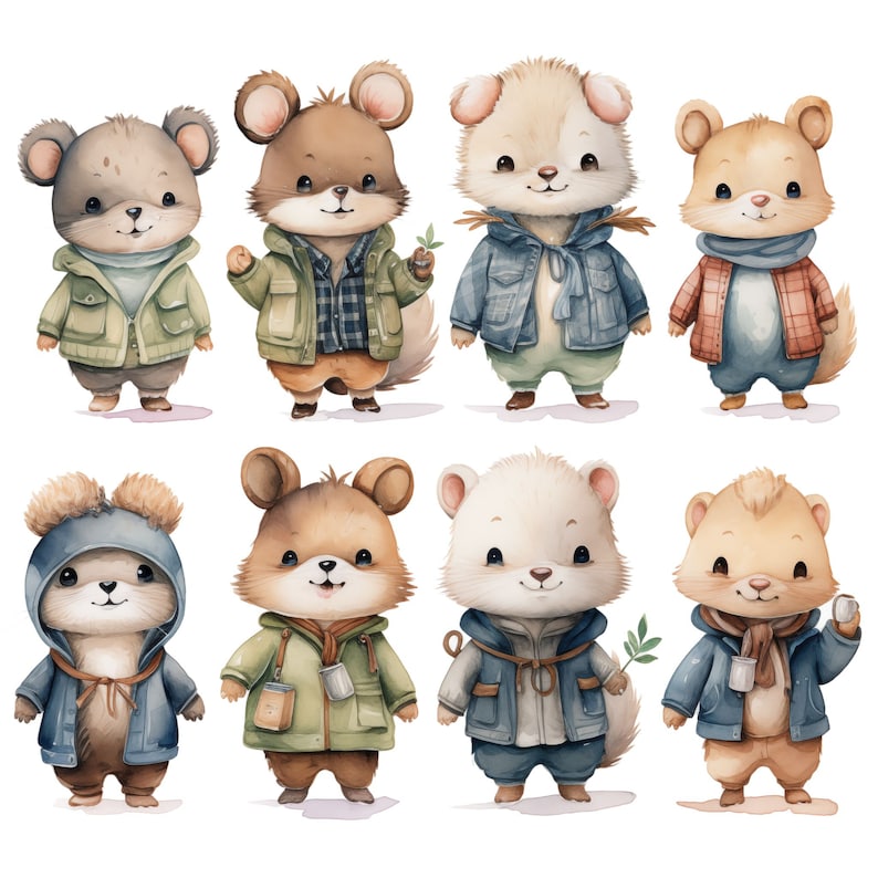 Clothed Baby Animal Clipart Animated Animal With Clothes Cute Clothed ...