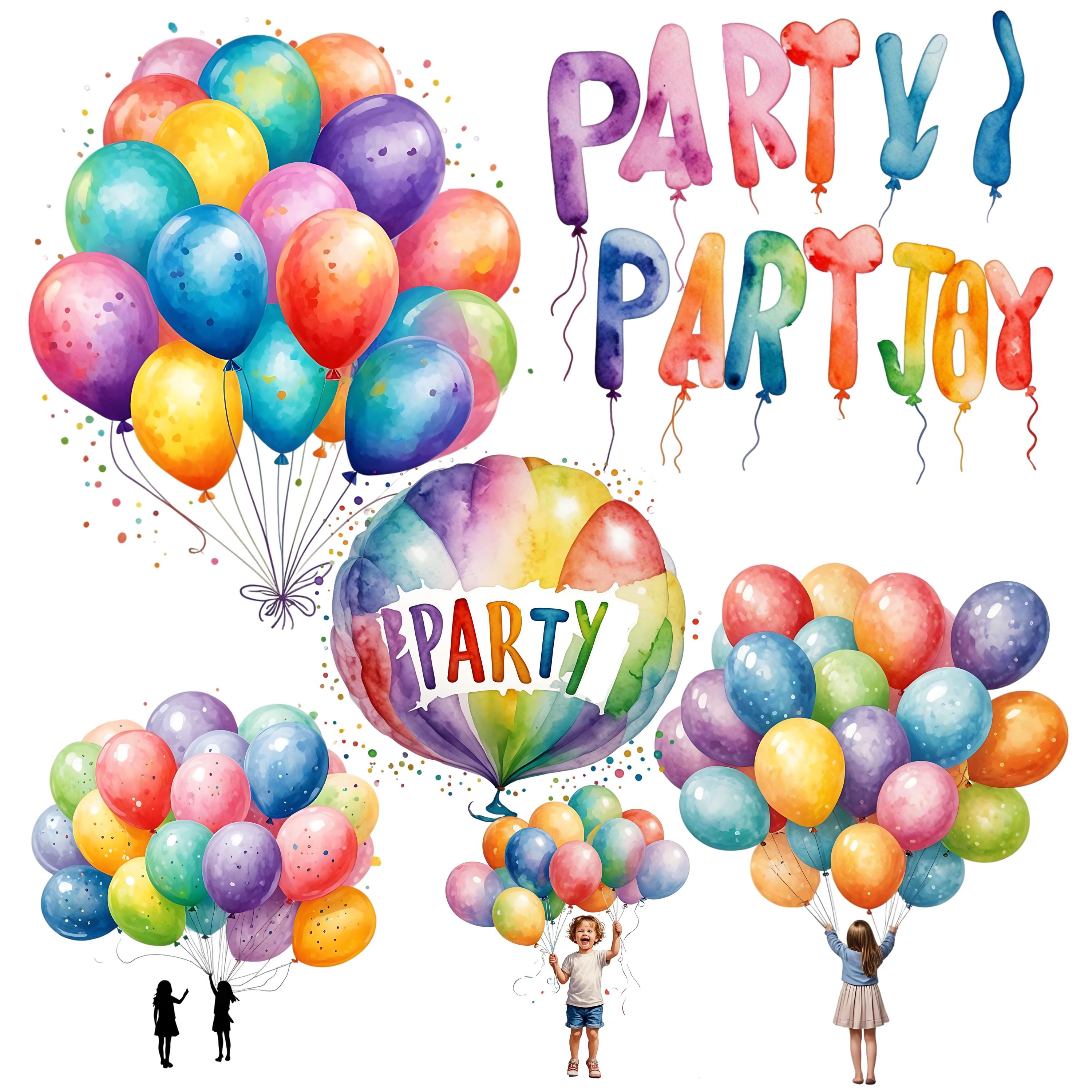 Bounce House Party Clipart - Watercolor Design - Kids Party - Birthday ...