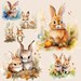 Watercolor Bunny Clipart: Woodland Animals Illustration (digital ...