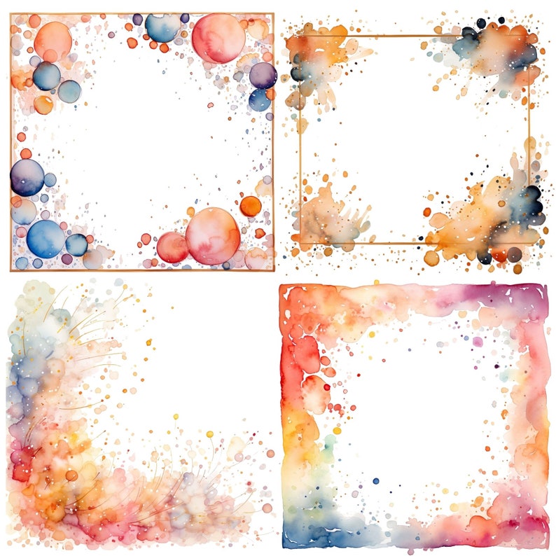 Pastel Watercolor Wash Clipart – Hand Painted Backgrounds (instant ...