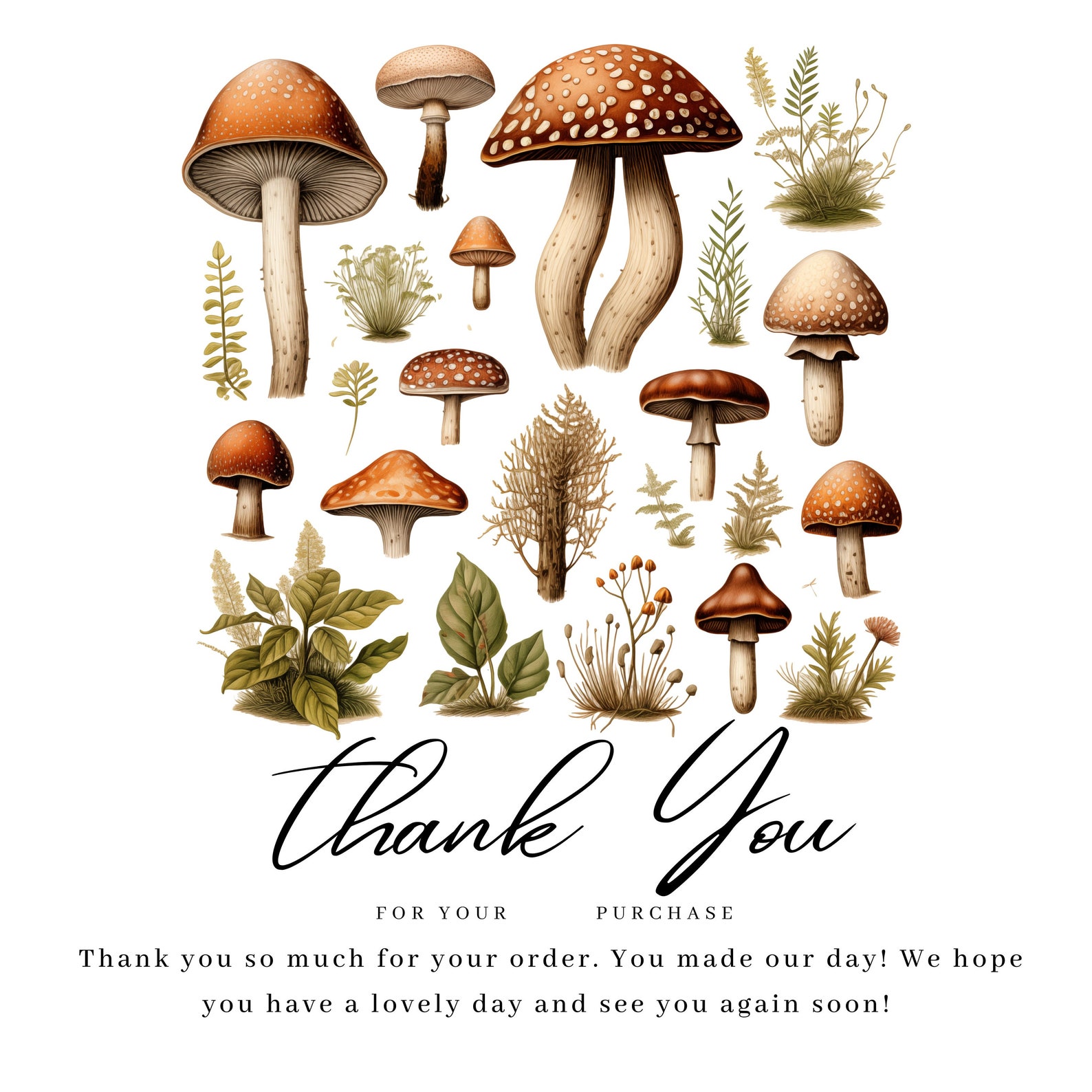 Mushroom Clipart Watercolor Toadstool Fall Thanksgiving Clipart Fall ...