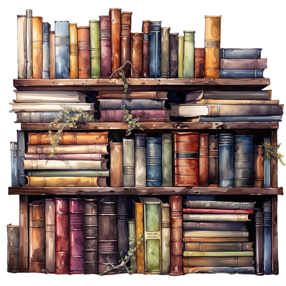 Watercolor Books Clipart Bundle PNG Book Stacks Clipart Book Clipart ...