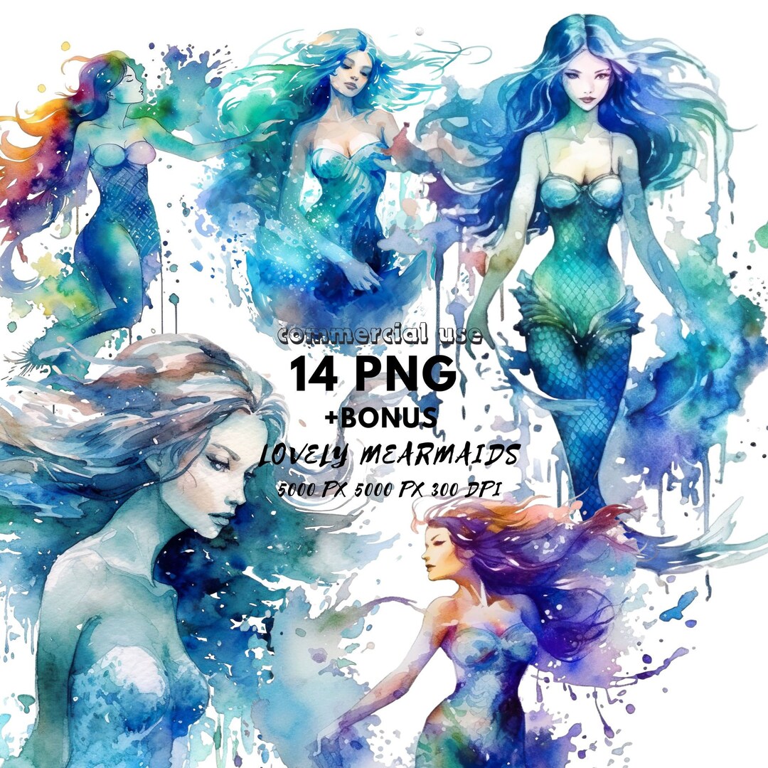 Dark Mermaid PNG Clipart - Creepy Sea Witch Art - Pastel Goth Digital ...