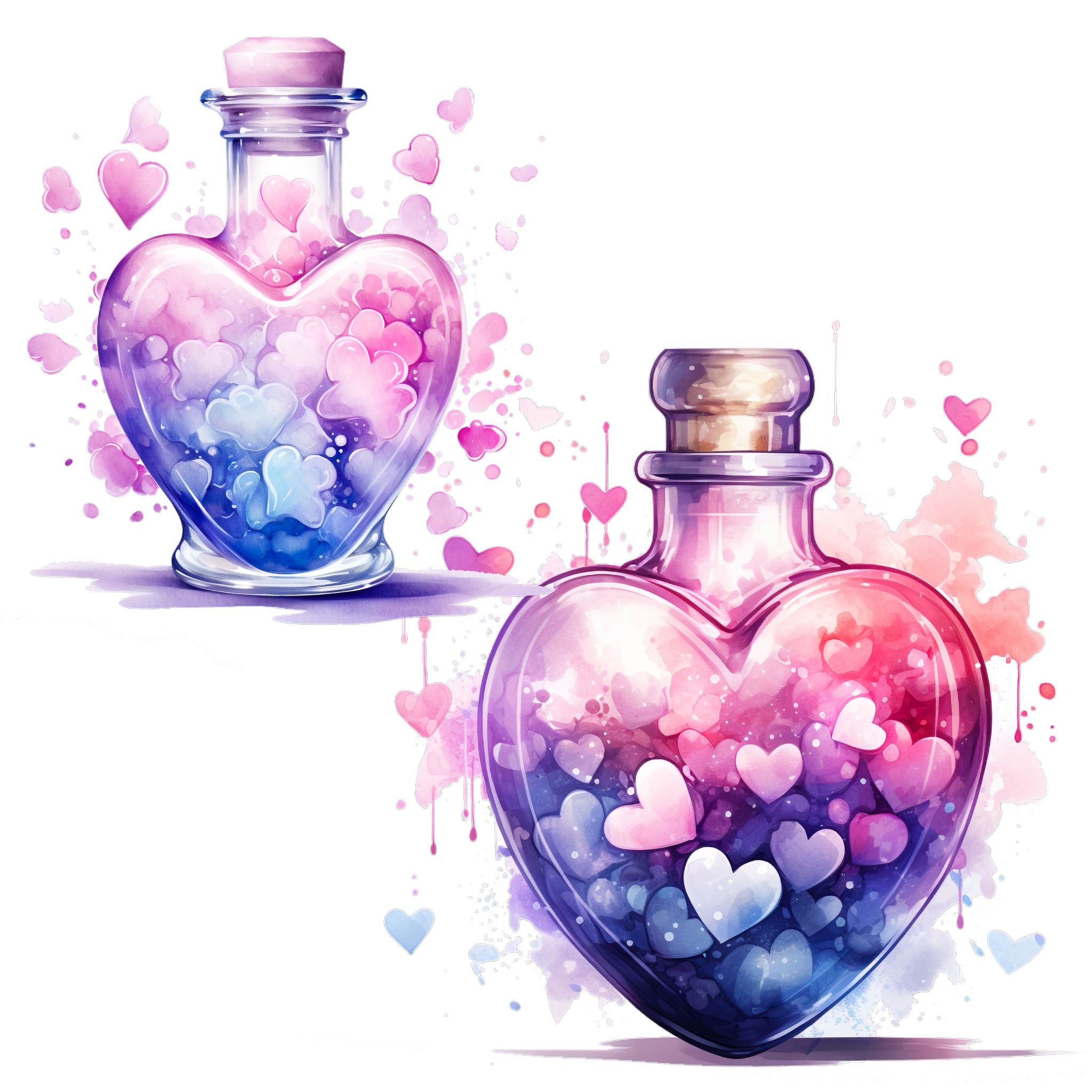 Watercolor Pastel Love Potion Clipart Magic Potions Love PNG for ...