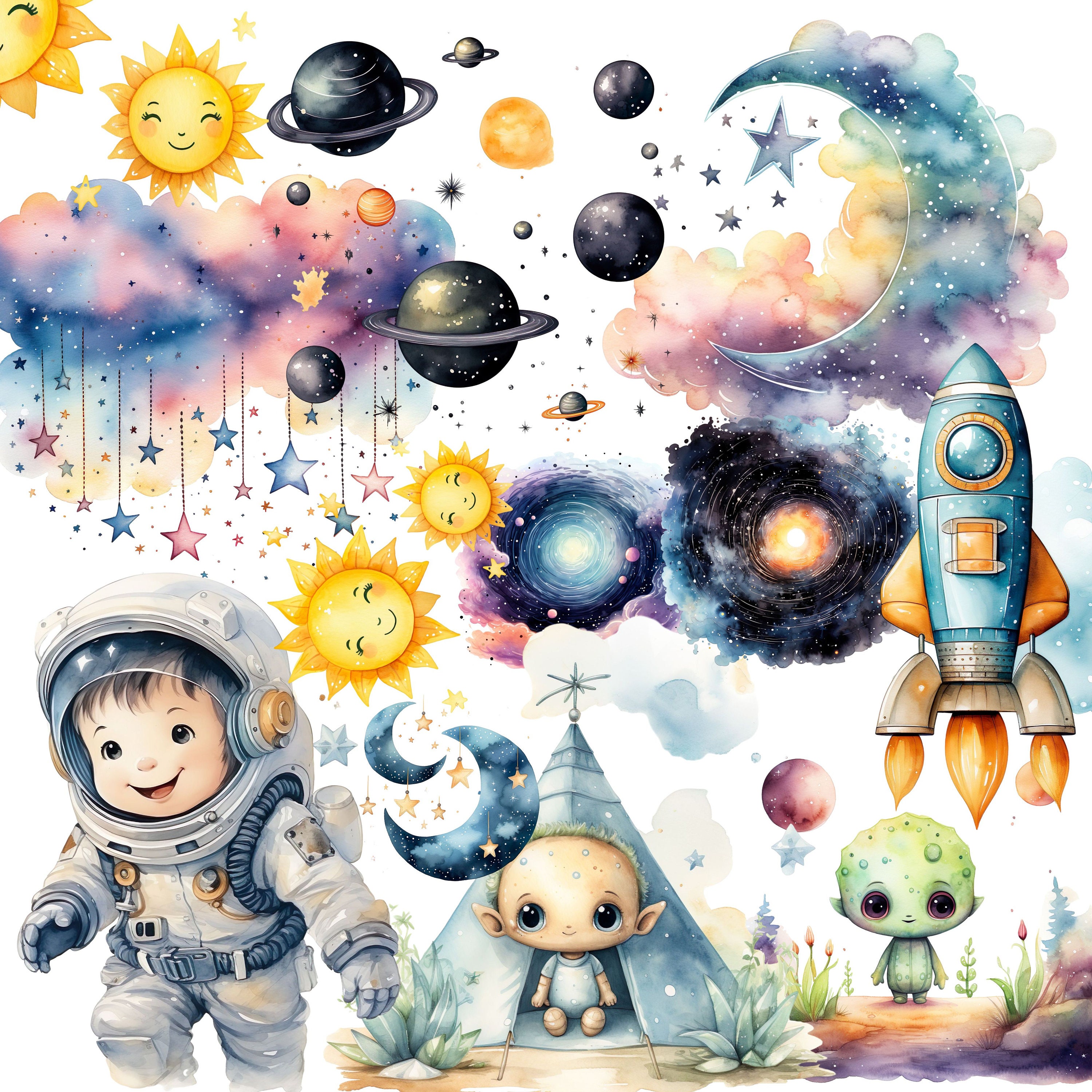 Astronaut Spaceship | Cute Space Clipart: Astronaut Art for Crafts and ...