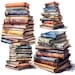 90 Books Clipart Bundle Watercolor Stack of Books Bookshelf Library ...