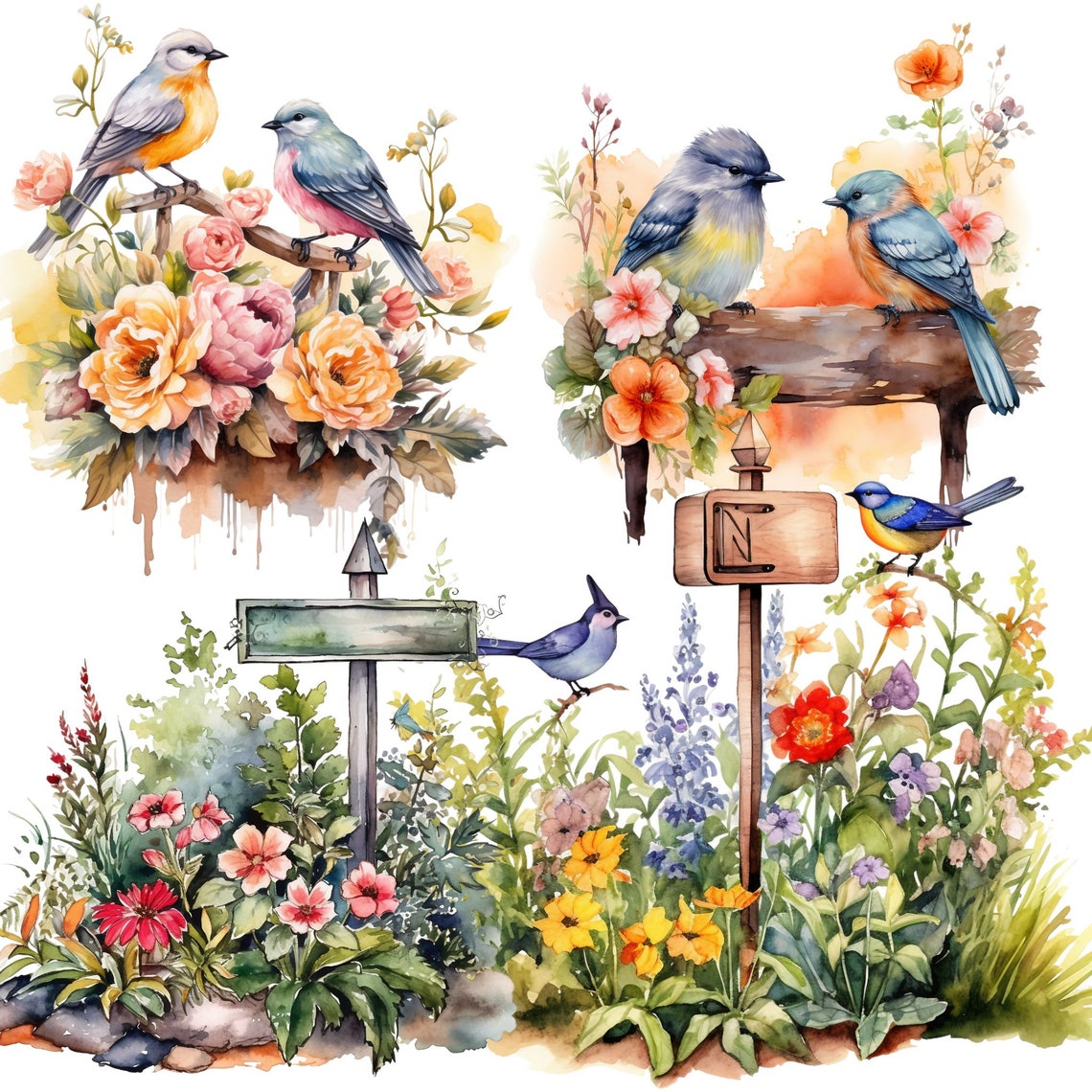 Gardening Clipart Bundle Garden Signs Plantlover Gardening Graphics PNG ...