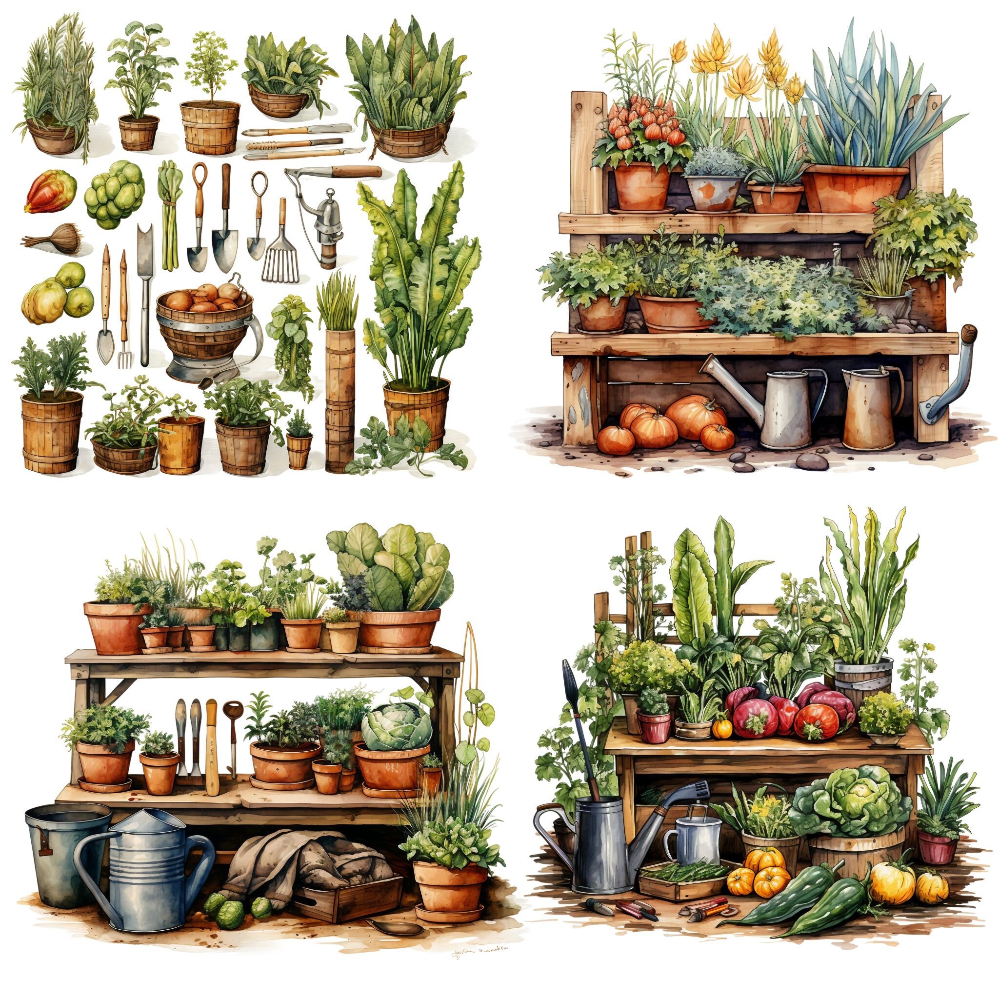 Gardening Clipart Bundle Plantlover Gardening Tools PNG Gardening ...