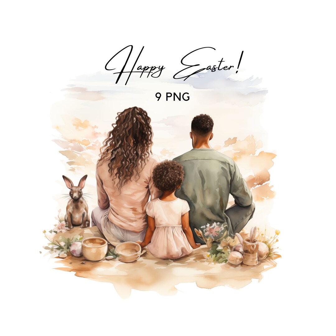 Family Clipart Cute Bunny for Personalized Easter Card Png Spring ...