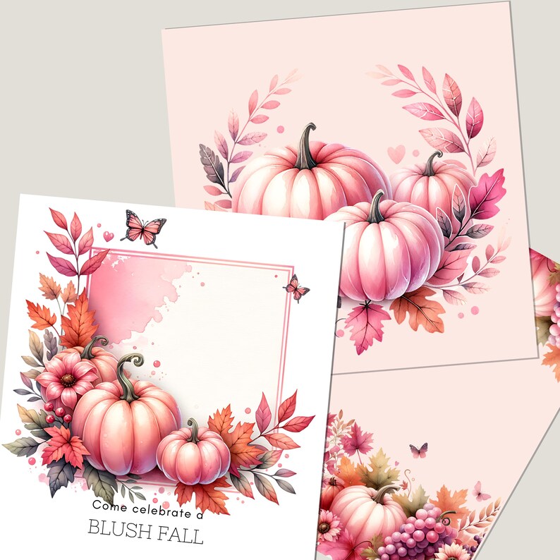 Preppy Fall | Png Bundle | Coquette Pumpkin | Watercolor Pumpkin ...
