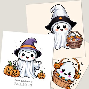 Cute Ghost Clipart Kawaii Ghost Commercial Use Halloween Png Instant ...