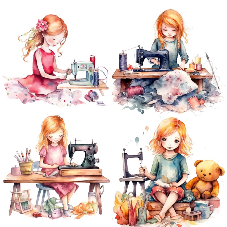 25 Knitting and Crochet Watercolor Clipart - Yarn and Needlework ...