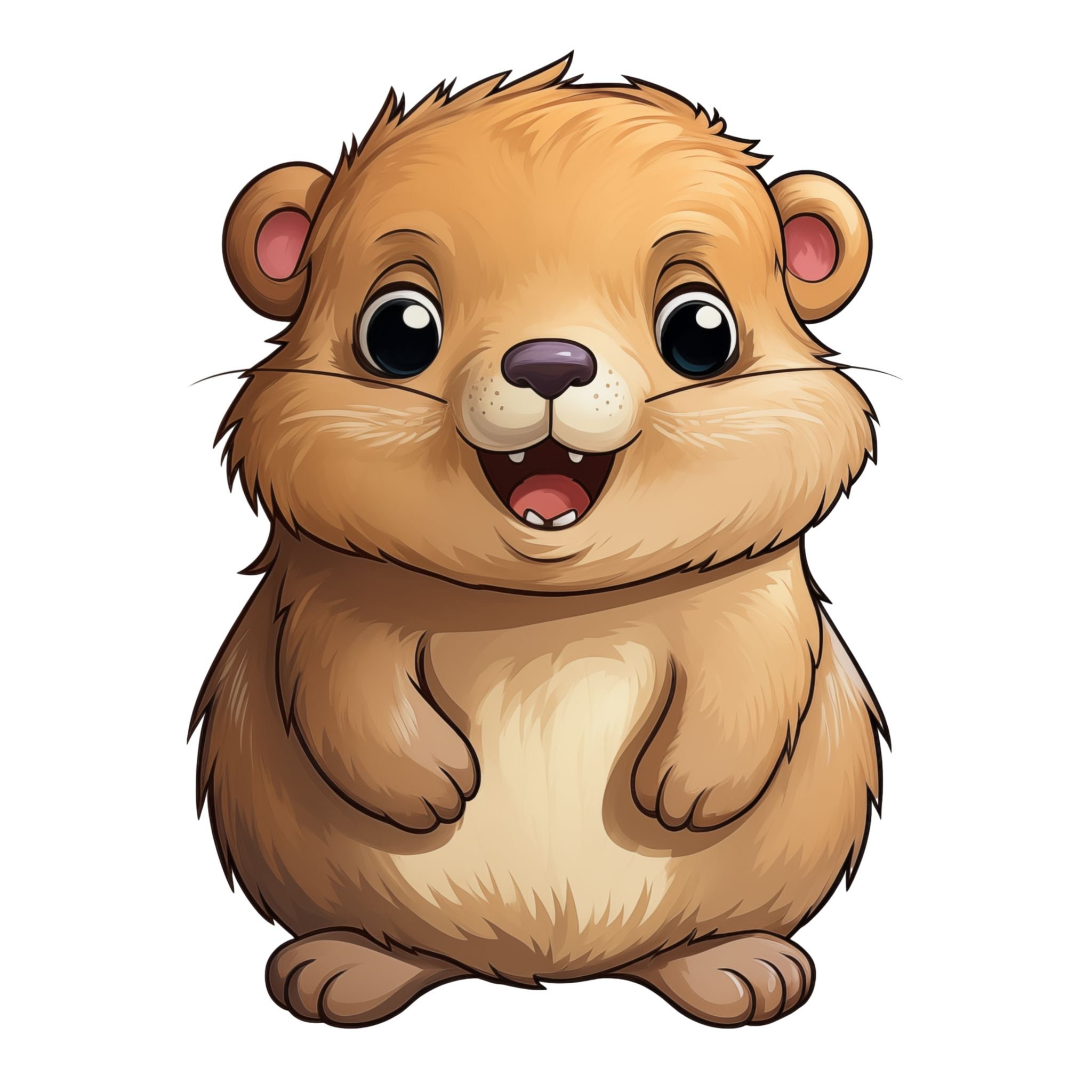 Kawaii Animated Chubby Wild Mouse PNG Brown Mouse Guinea Clipart Rodent ...