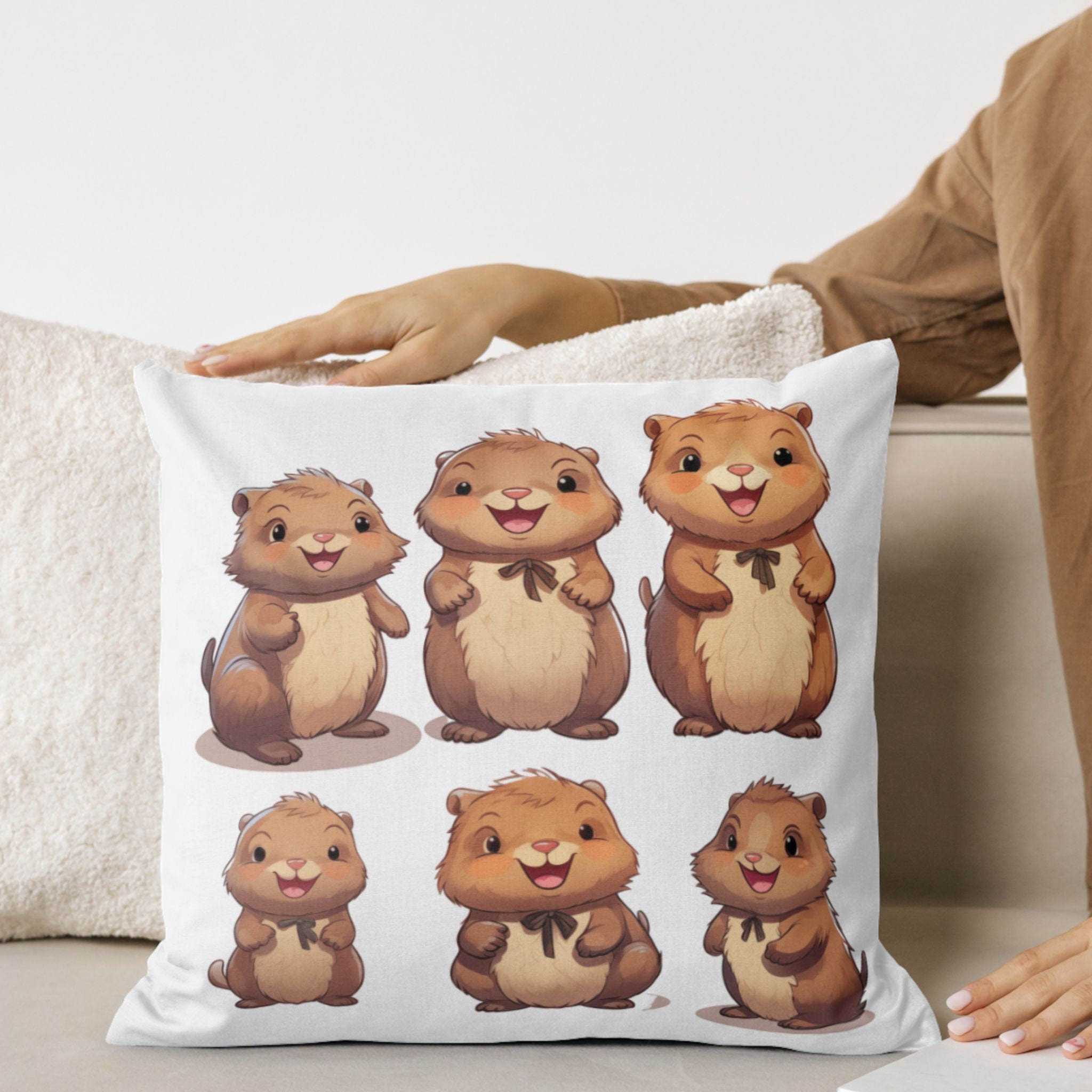 Kawaii Animated Chubby Wild Mouse PNG Brown Mouse Guinea Clipart Rodent ...