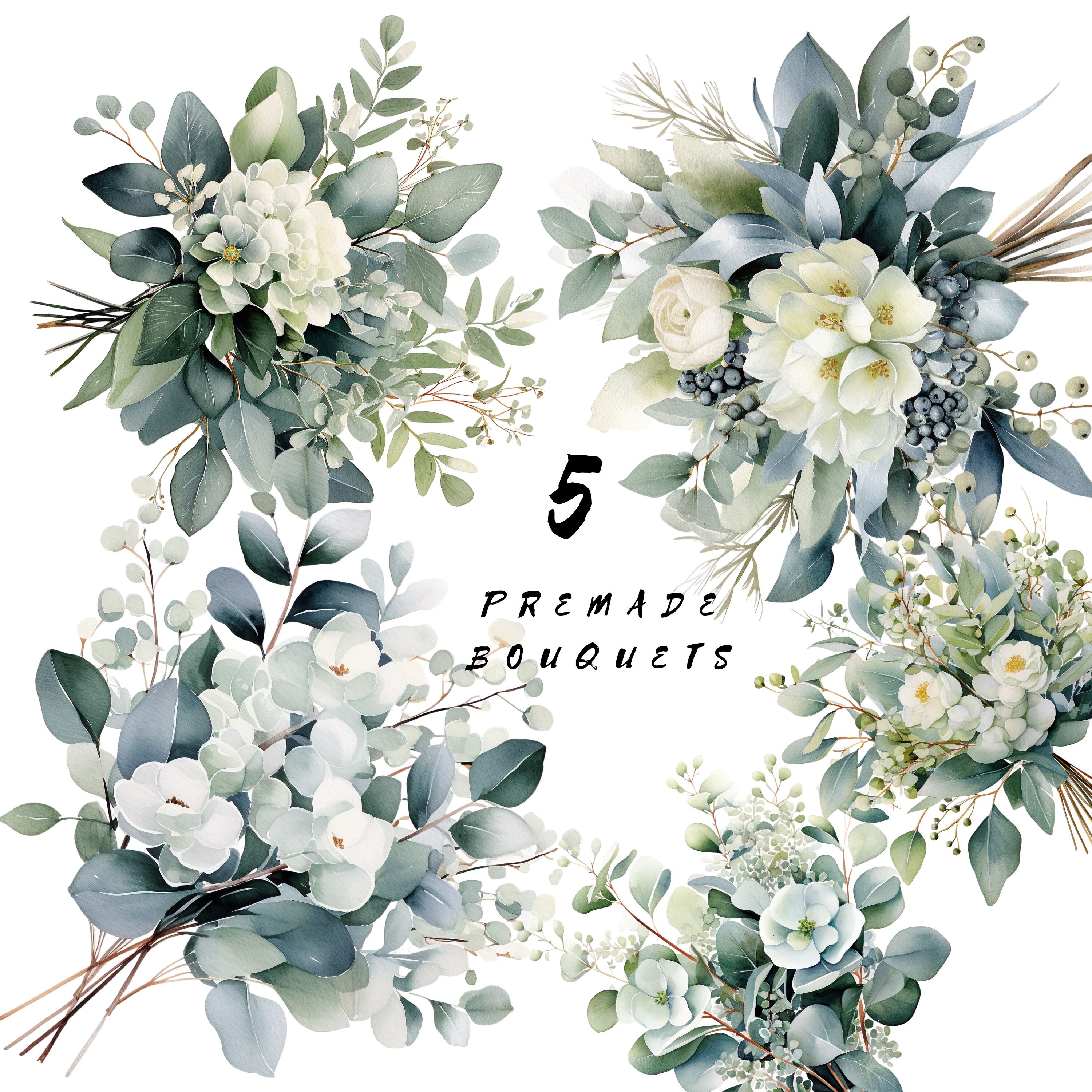Eucalyptus Watercolor Clipart Floral Frame Eucalyptus Wreath Png ...