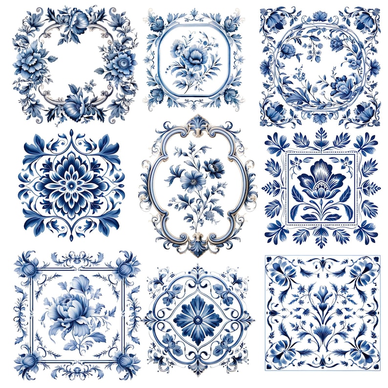 Chinoiserie Clipart Preppy Clipart Party Planner Stickers Baroque Fine ...
