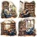 90 Books Clipart Bundle Watercolor Stack of Books Bookshelf Library ...