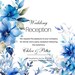 Light Blue Floral Clipart Bundle Watercolor Blue Wild Floral Wreaths ...