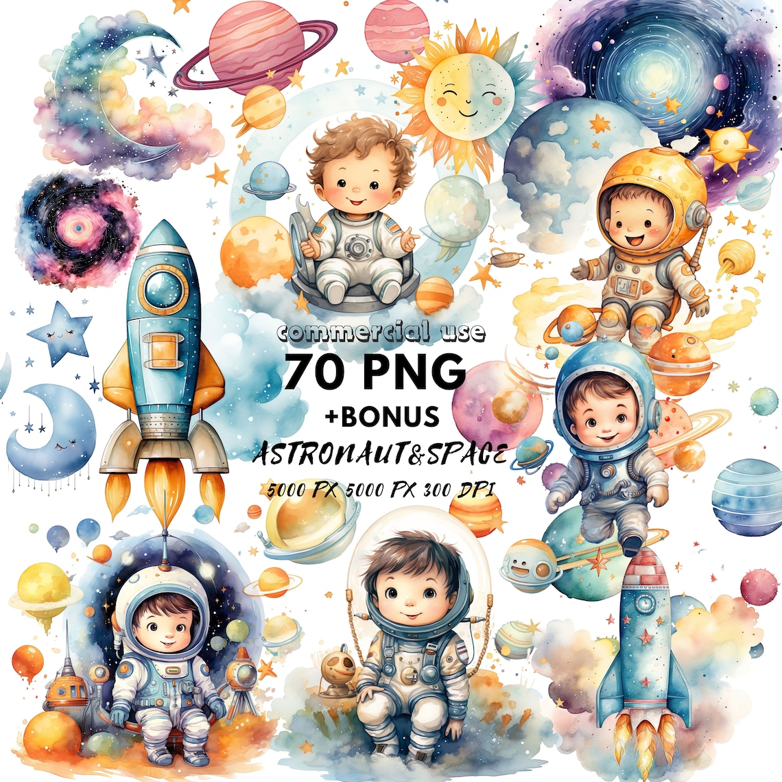 70 Little Space Astronaut Spaceship Cute Space Clipart: Astronaut Art ...