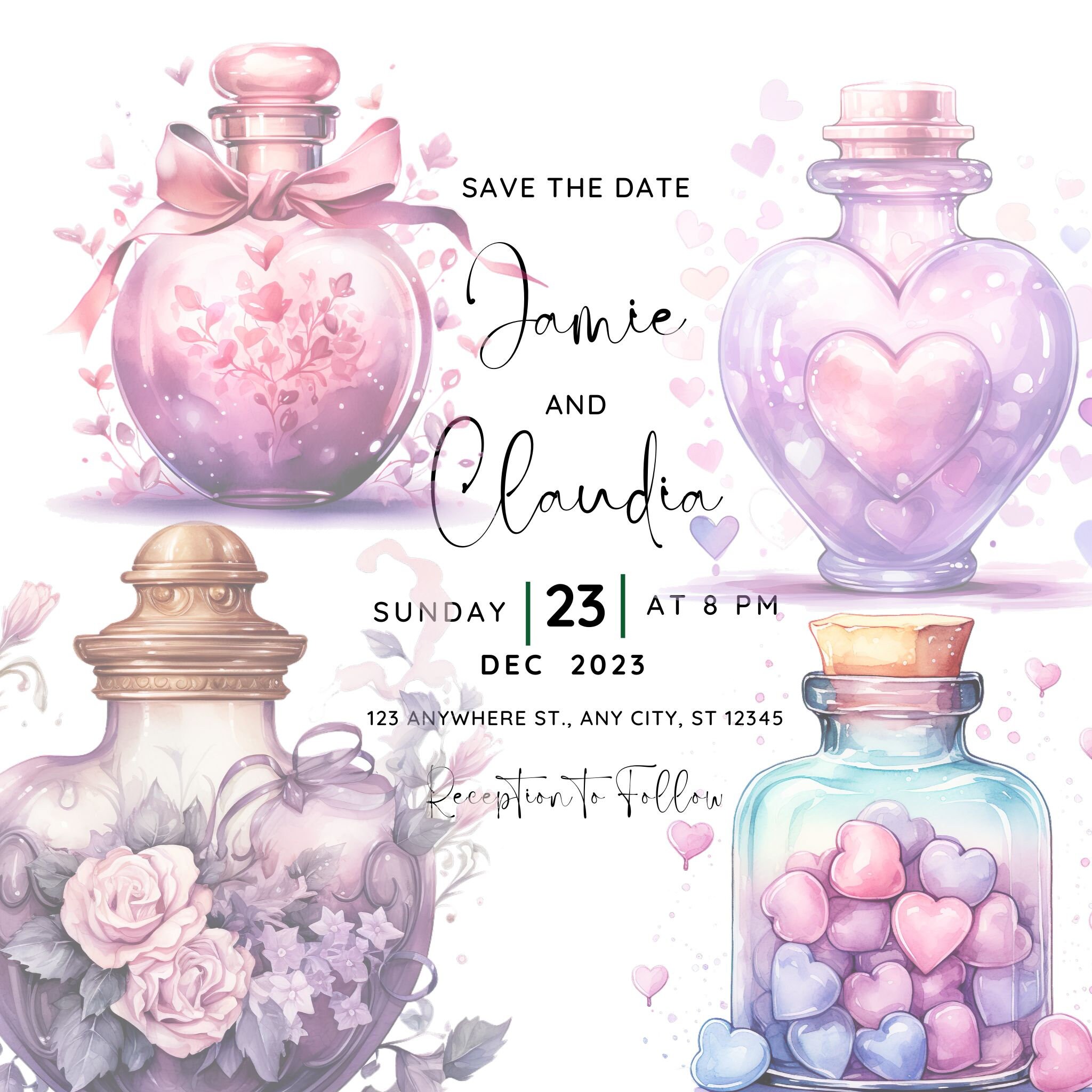 Watercolor Pastel Love Potion Clipart Magic Potions Love PNG - Etsy