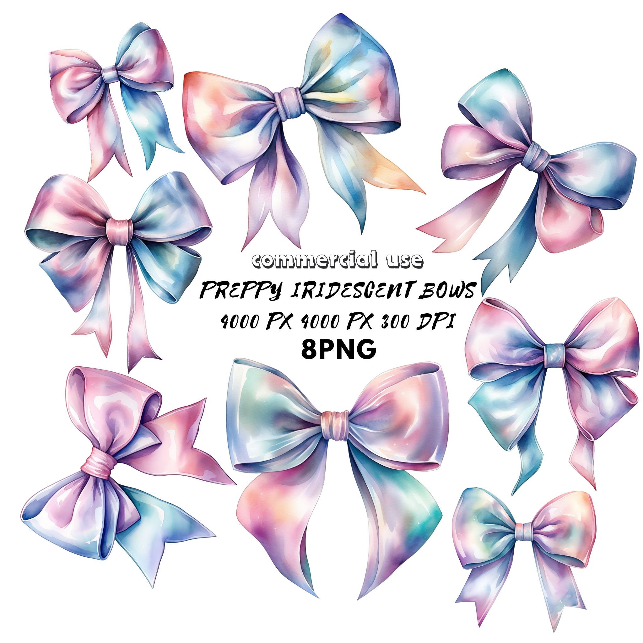 Coquette Watercolor Trendy Pink Bow PNG Clipart, Iridescent & Pastel ...