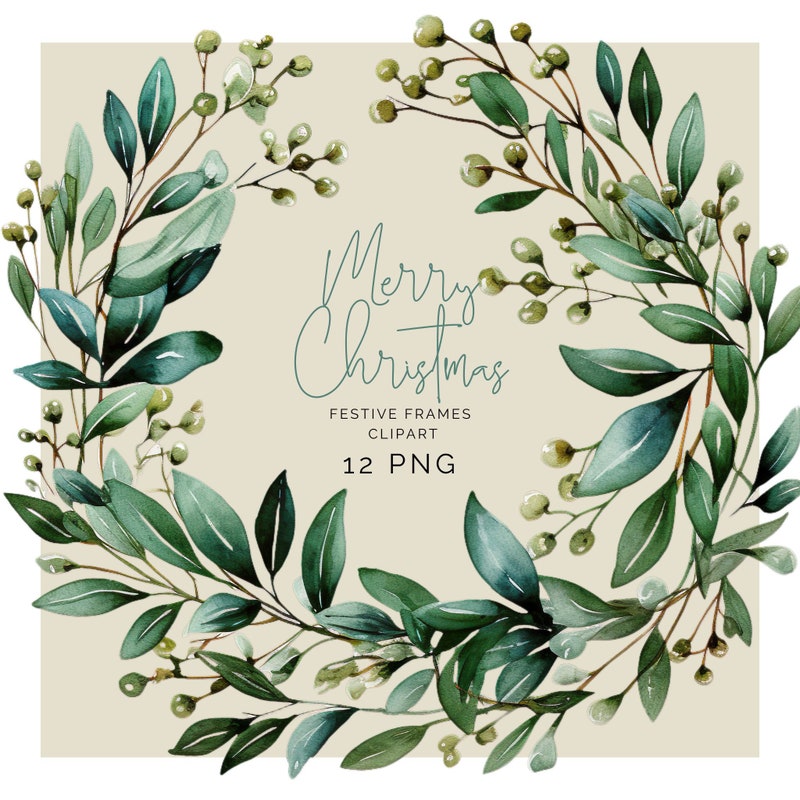 Winter Greenery Clipart - Etsy