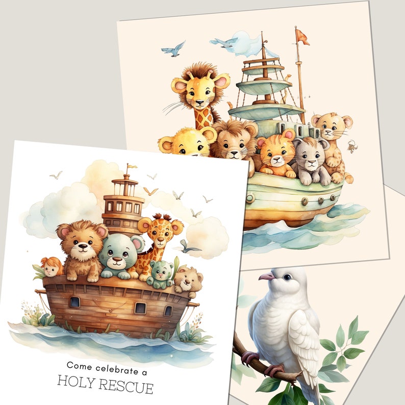 Watercolor Noah's Ark Watercolor Clipart | Bible Clipart | Bible ...