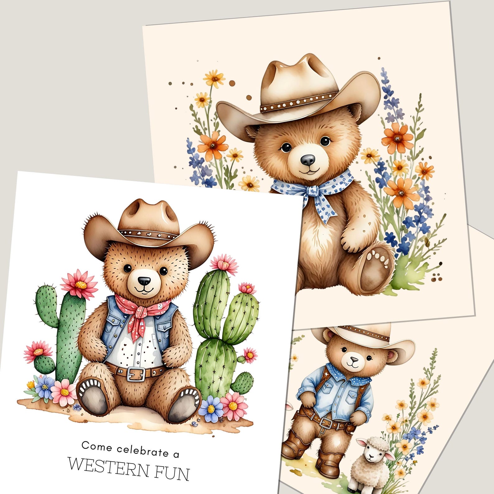 Wild West PNG| Western Animals Clip Art | Boho Teddy Bear Clipart ...