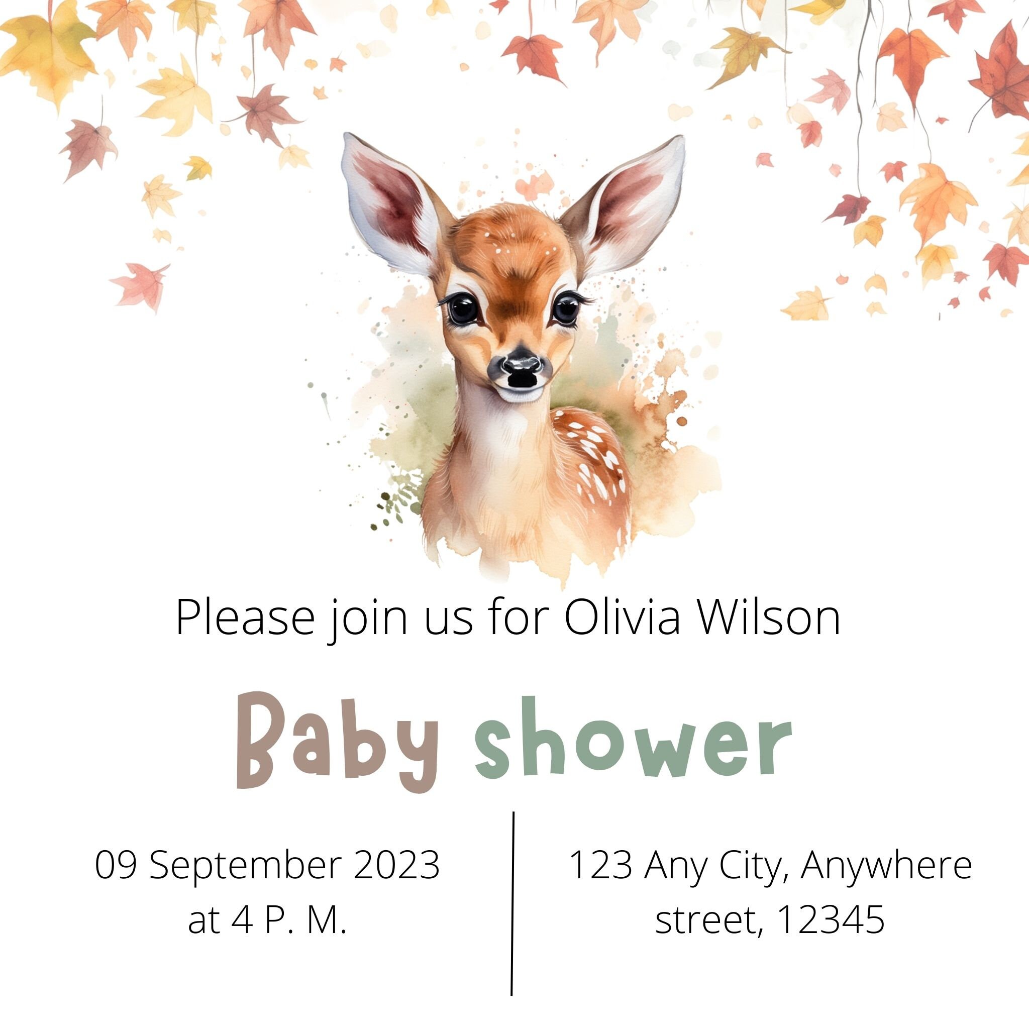 Baby Deer Clipart Cute Deer Baby Deer Woodland Baby Shower Sign ...