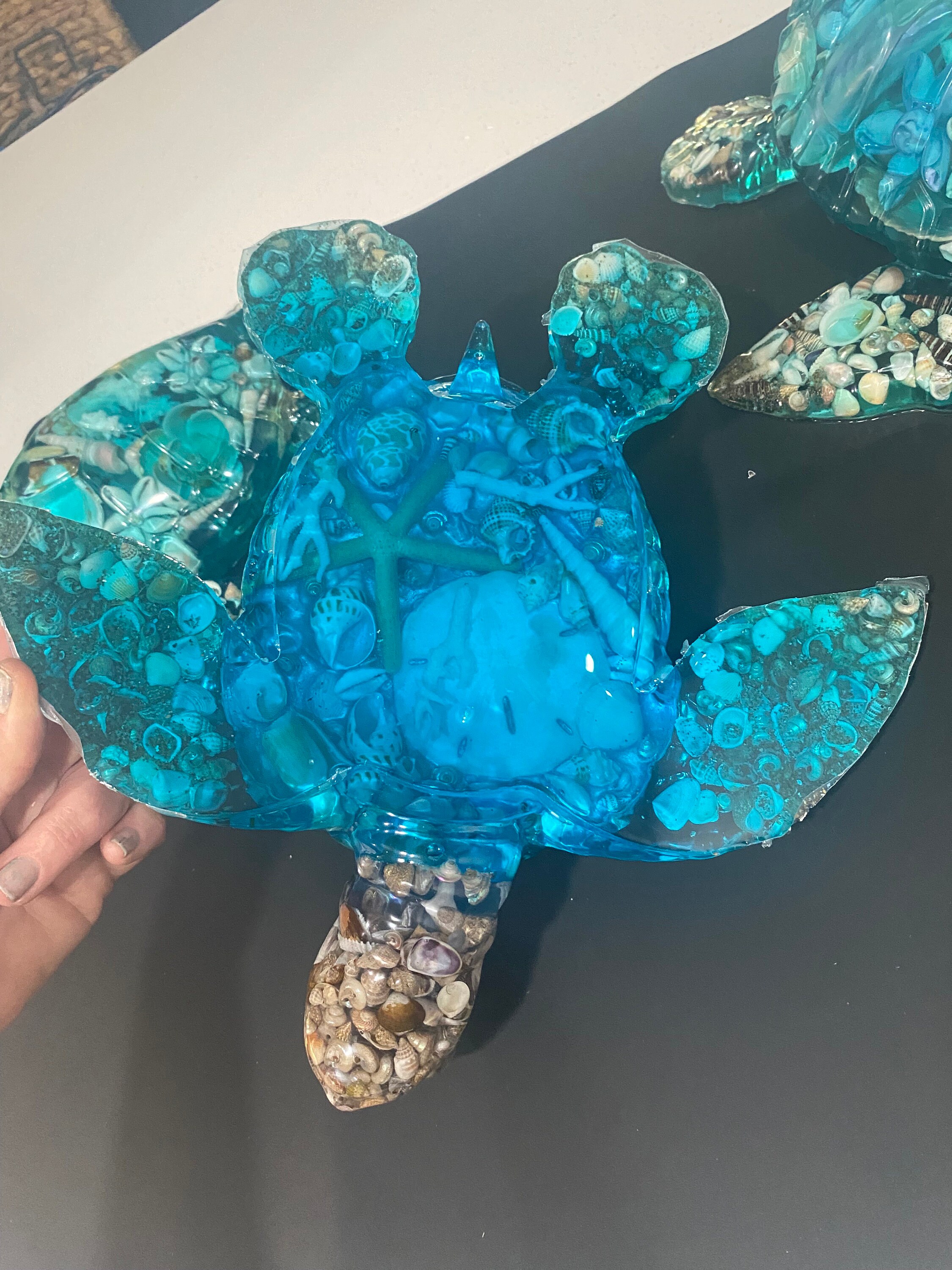 Made to Order: Shell Flowers Ocean Resin Turtle - Etsy
