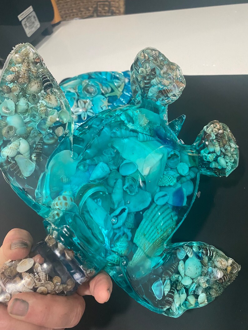 Made to Order: Shell Flowers- Ocean Resin Turtle - Etsy