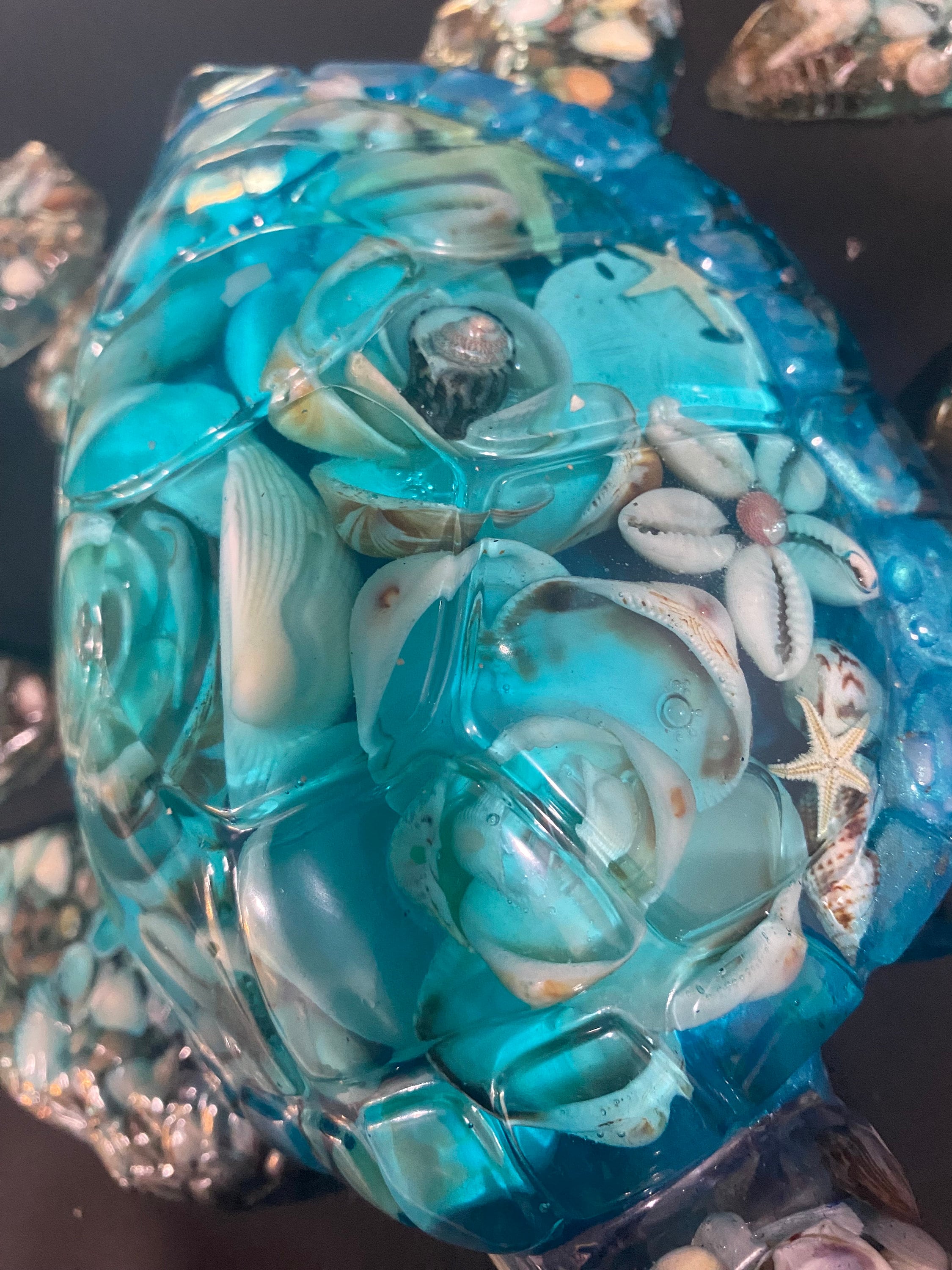 Made to Order: Shell Flowers Ocean Resin Turtle - Etsy
