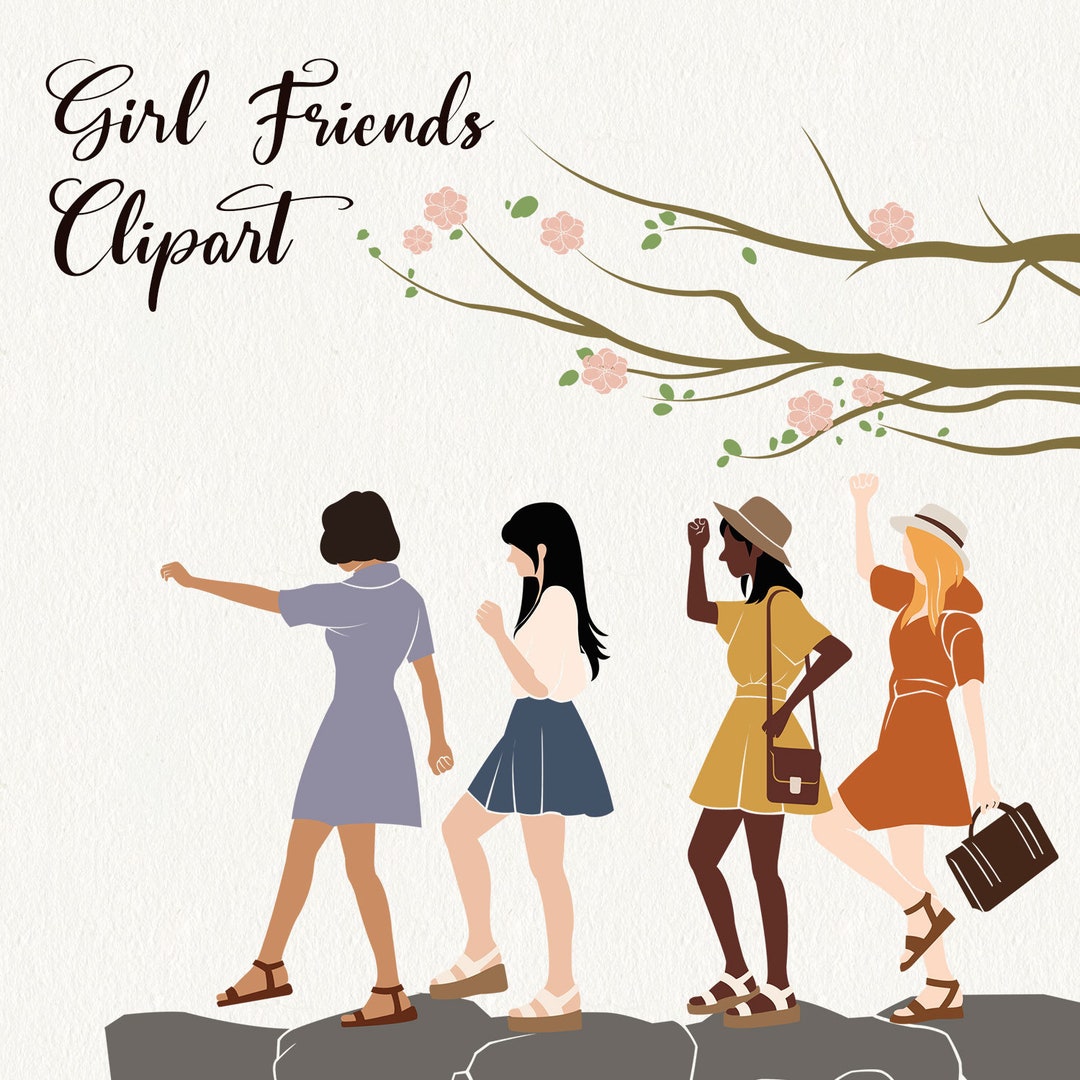 Girl Friends Clipart Set, Cute Friends Clipart, Best Friends. - Etsy