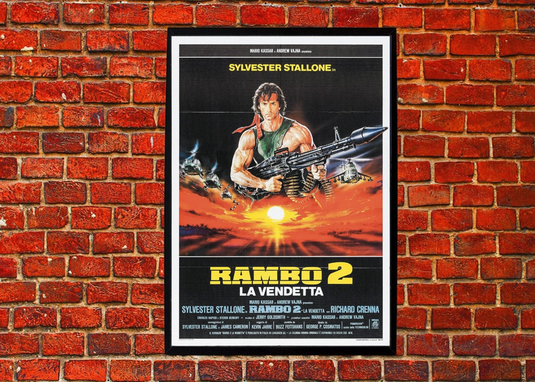 Sylvester Stallone in Rambo First Blood Part II Movie Artwork Cover ...