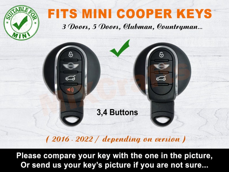 Customizable Leather Key Cover for Mini Cooper Mini Cooper Gift for Her ...