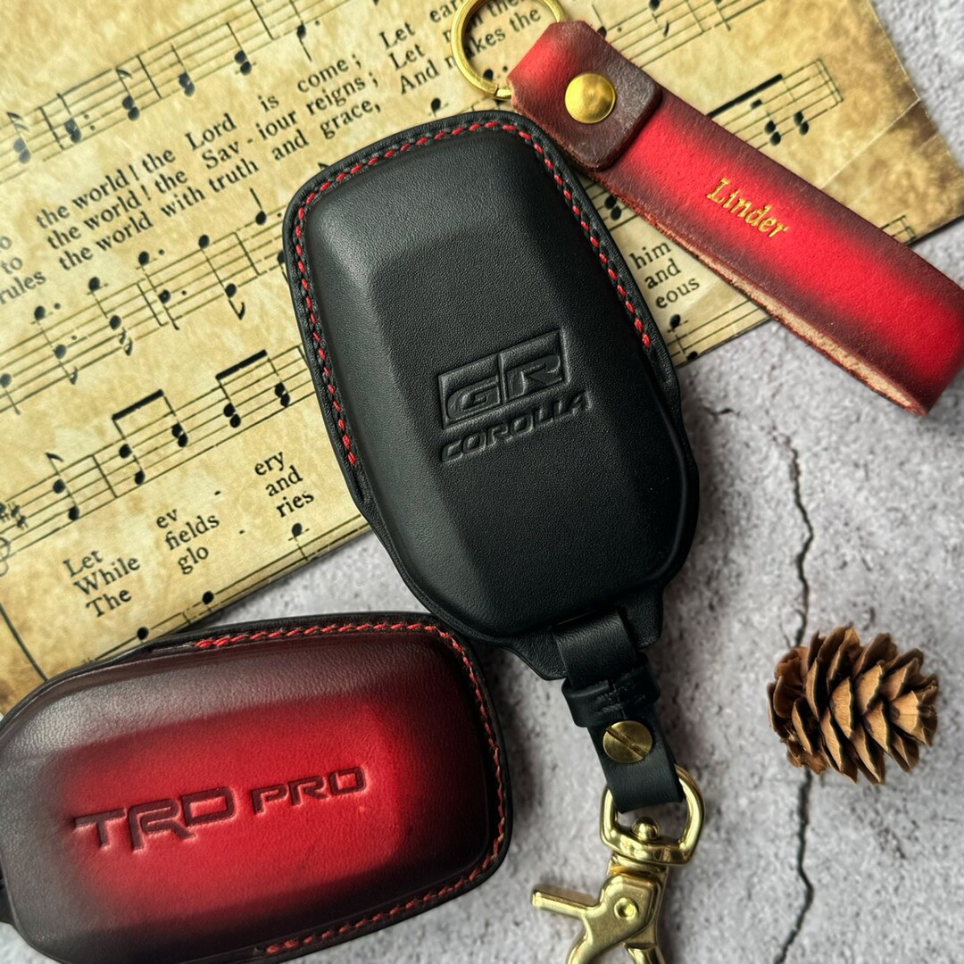 Toyota 4runner TRD Pro Leather Key Fob Cover & Keychain Gift Set for ...