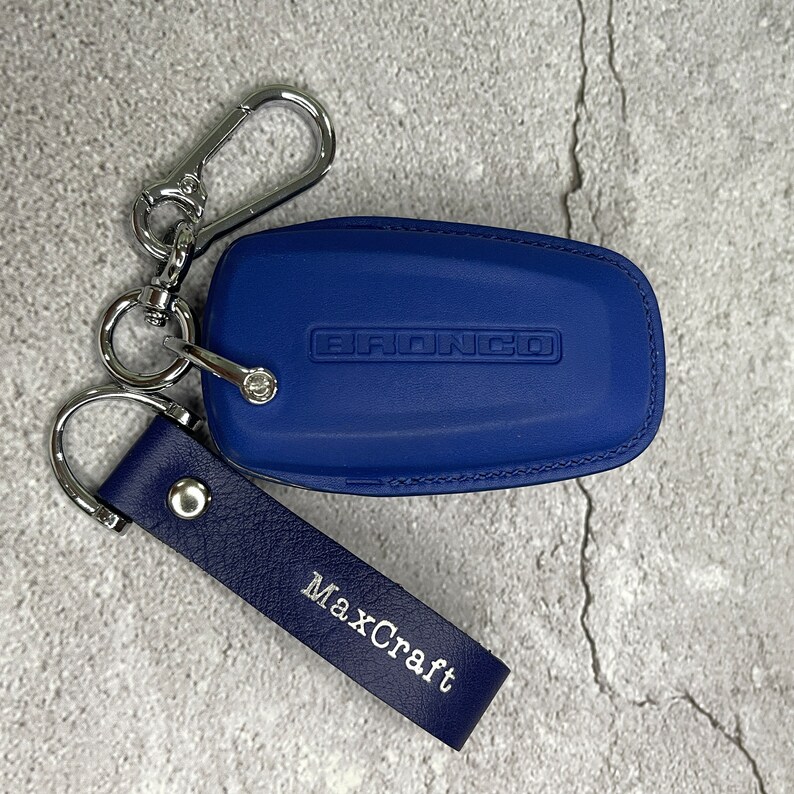 Bronco-themed Leather Key Fob Cover for 2021-2024 Bronco Sport and ...
