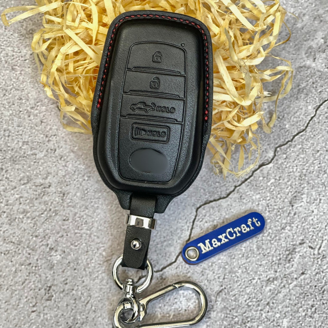 Custom Leather Key Fob Cover for Toyota Tundra TRD 2021-2024 Stylish ...