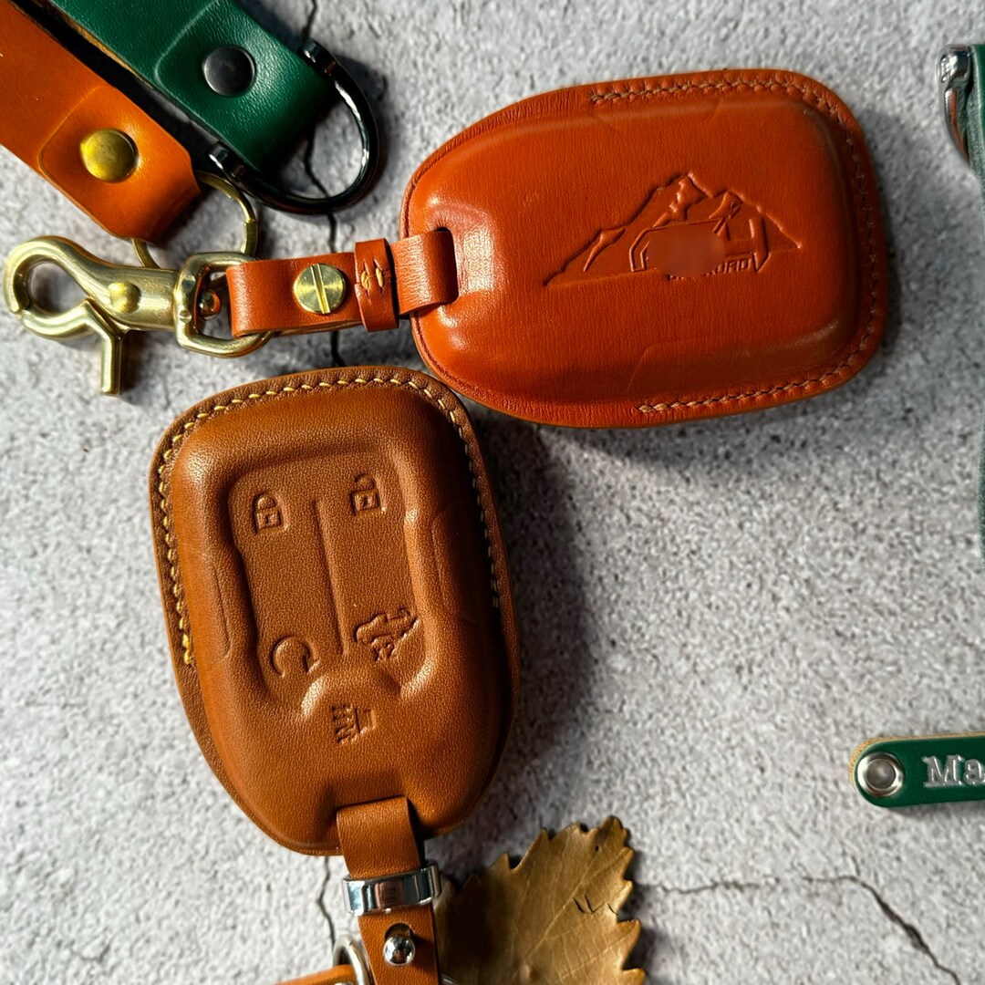 Luxury Keyless Entry Holder for Sierra 2024 Genuine Leather Keychain ...