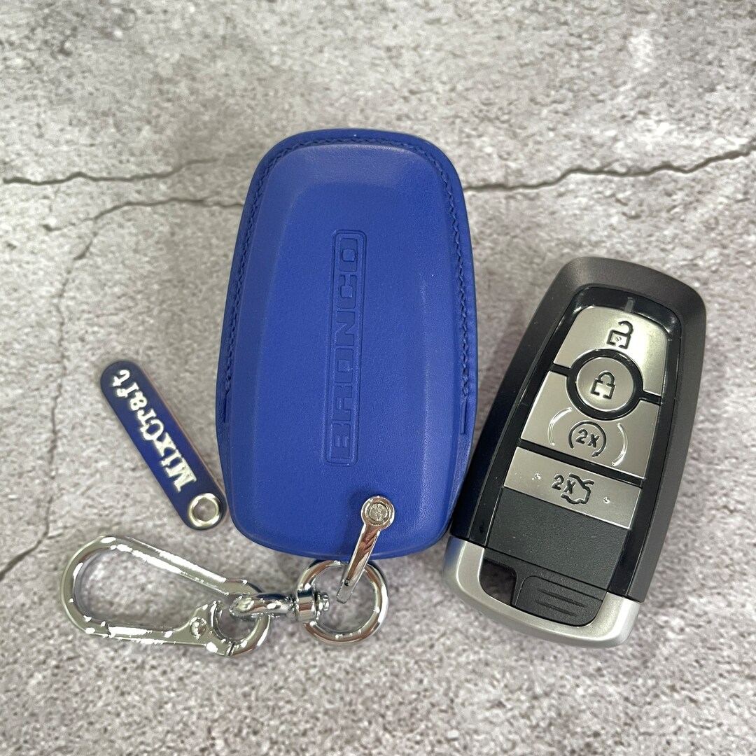 Premium Bronco-themed Leather Key Fob Cover for 2021-2024 Bronco Sport ...