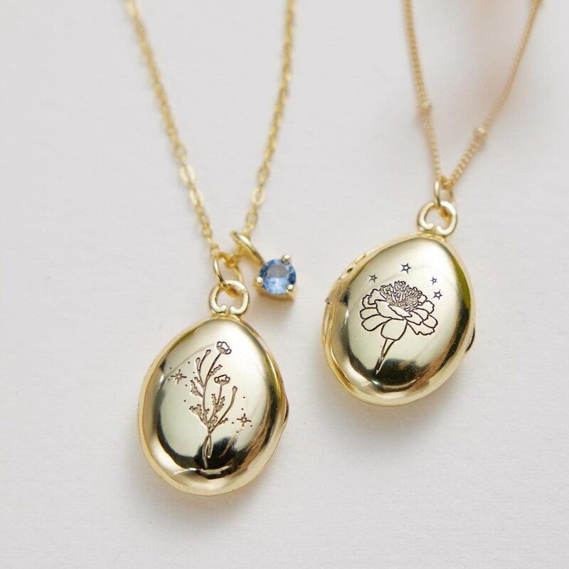 Flower Locket Necklace - Etsy